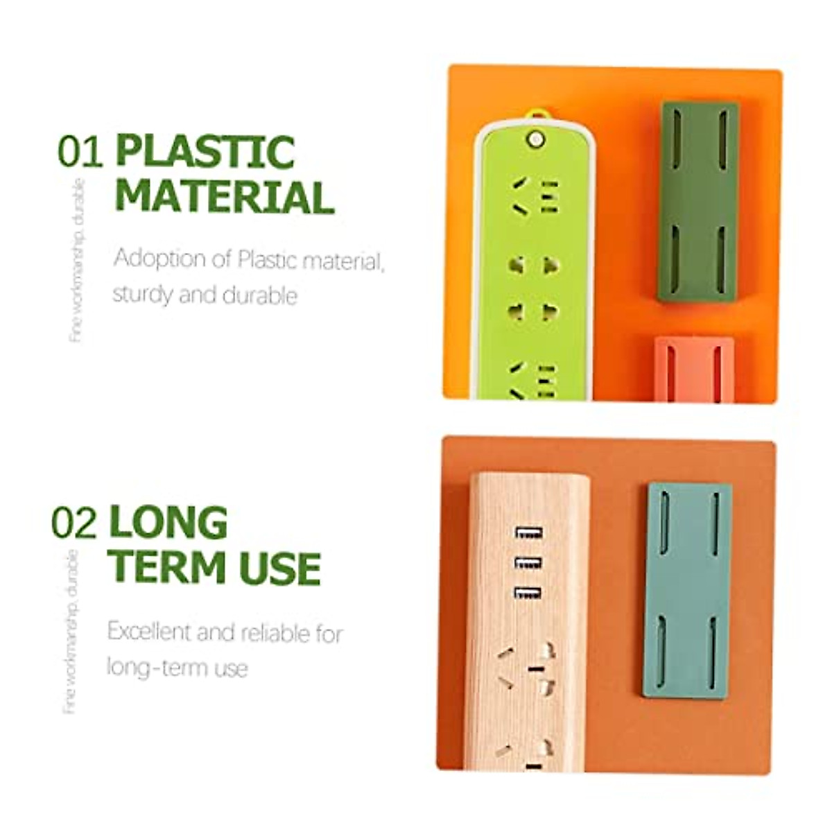 SECFOU 32 pcs Power Strip Holder Hanging Power Strip Rack Plug-in Socket Fixer Wall Cable Management pedidos Under Desk Power Strip Flat Bracket Power Strip Mount Router Plastic Adhesive