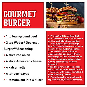 Weber Gourmet Burger Seasoning, 2.75 Ounce Shaker