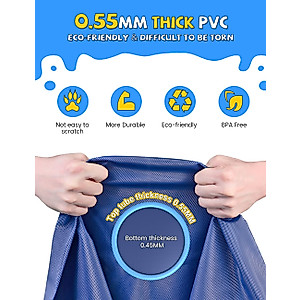 VISTOP Non-Slip Splash Pad for Kids and Dog, Thicken Sprinkler Pool Summer Outdoor Water Toys - Fun Backyard Fountain Play Mat for Baby Girls Boys Children or Pet Dog (67 inch, Blue&Blue)