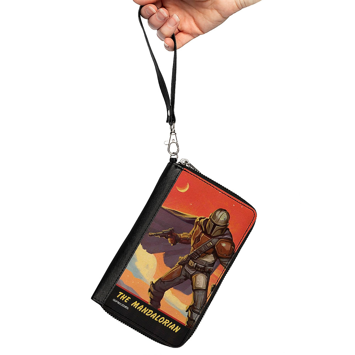 Buckle-Down Women's PU Zip Around Wallet Rectangle-Star Wars The Mandalorian, 7.5"x4.5"