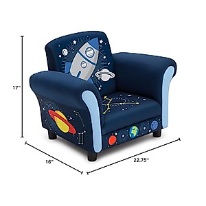 Delta Children Space Adventures Kids Upholstered Chair, Blue