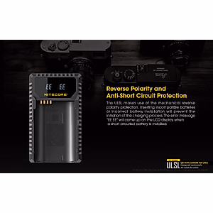 Nitecore ULSL USB Travel Charger for Leica BP-SCL4 Batteries - Compatible with Leica SL Typ 601 Series Camera, Sticker