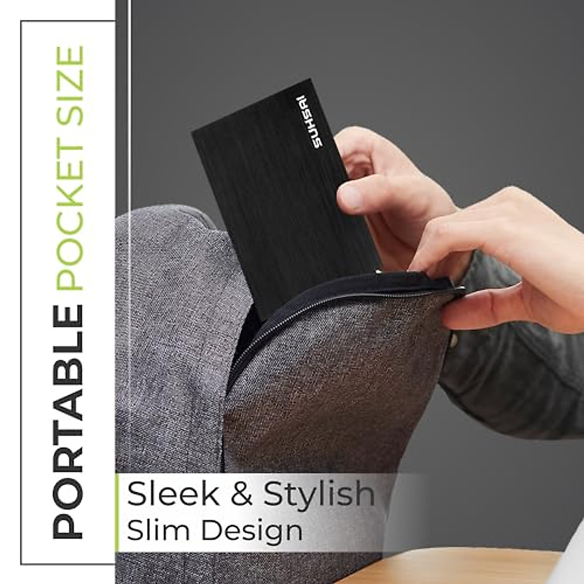 SUHSAI External Portable Hard Drive 500GB USB 2.0 HDD Storage and Backup Hard Disk Memory Expansion – Ultra Slim 2.5” Harddrive Compatible with PC, MAC, Laptop, Desktop Computer (Black)