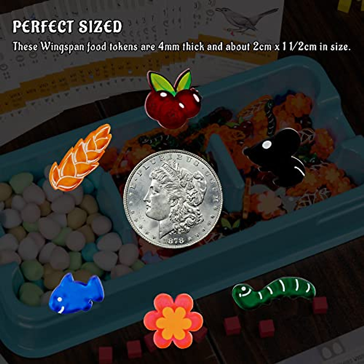 CZYY Wingspan Food Resource Tokens Included Nectar Set of 174 Acrylic Laser Cut Upgraded for Wingspan Board Game