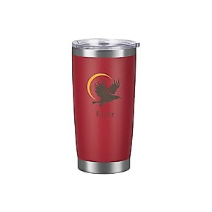 Flyer 20-Ounce Tumbler, Stainless Steel Vacuum Insulated Water and Coffee Tumbler Cup, Double Wall Powder Coated Spill-Proof Travel Mug Thermal Cup for Home and Outdoor (Red)