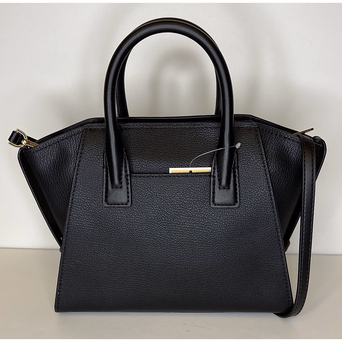 Michael Kors MICHAEL Michael Kors Avril Small Logo Top-Zip Satchel bundled with Trifold Wallet Purse Hook (Black)