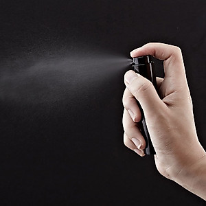 LISAPACK 8ML Atomizer Perfume Spray Bottle for Travel (2 Pack), Empty Cologne Dispenser, Portable Sprayer (Glossy Black&Silver)