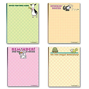 Cute Humorous Notepads - 4 Assorted Funny Note Pads
