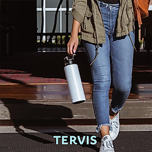 Tervis Midnight Tiger Triple Walled Insulated Tumbler Travel Cup Keeps Drinks Cold, 40oz Wide Mouth Bottle, Stainless Steel