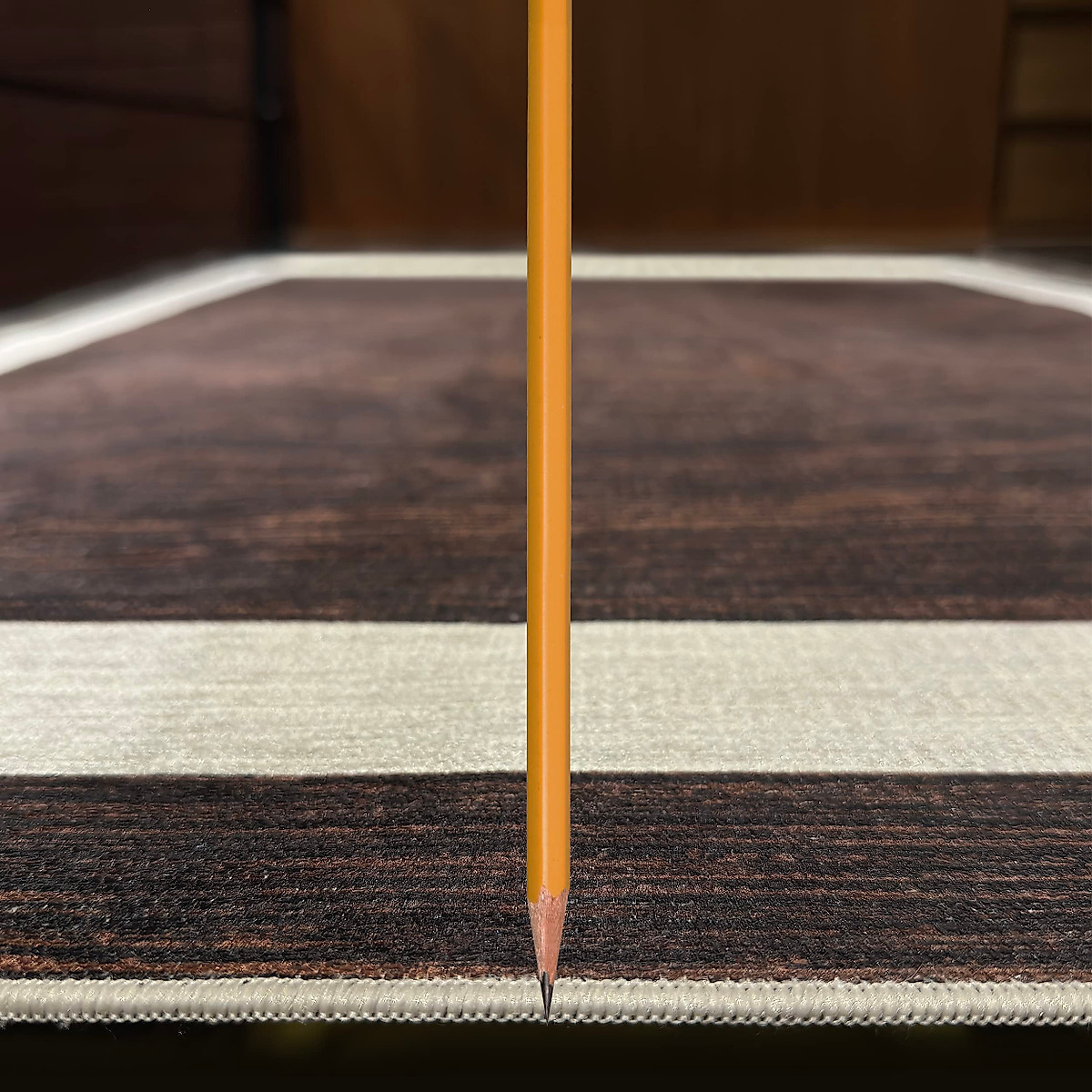 Machine Washable Area Rug Non Slip Backing & Ultra-Thin & Stain Resistant & Eco Friendly & Family and Pet Friendly - Everest Geometric Modern Bordered Black & Creme Design 8'x10'