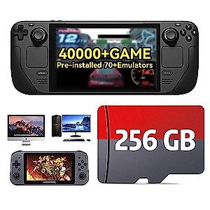 Retro Games Card,Handheld Game Console Game Card, Plug and Play Built-in 40,000+ Retro Games/73 Emulators/EmuELEC 4.6 (256G)