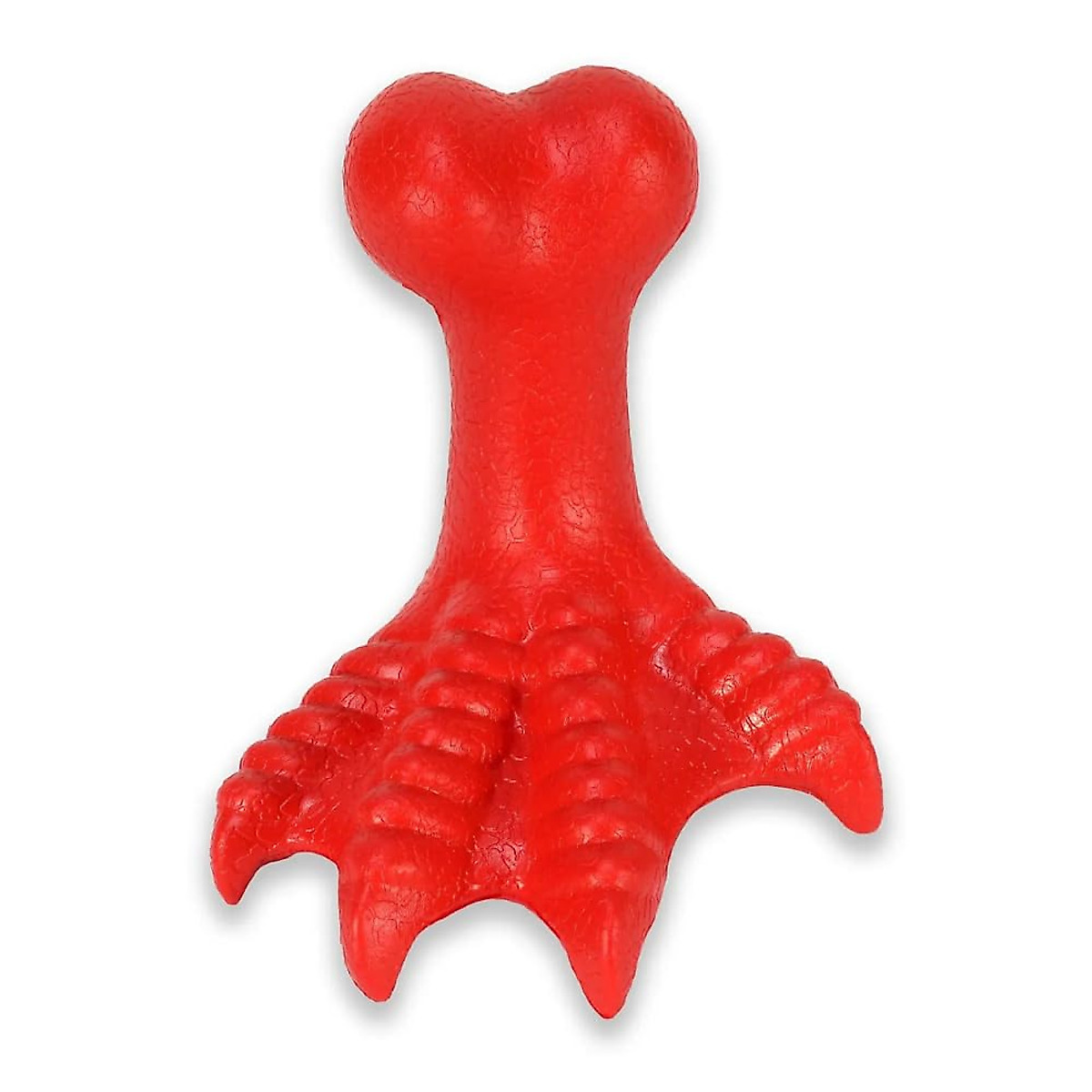 Dog Toy Topia Dog Toys ∣ Dog Toys for Aggressive Chewers ∣ Soft Rubber Dog Toys ∣ Soft Texture Foot Dog Toys for Large Dogs & Squeak Chicken Foot Toys, Red, Pack 1