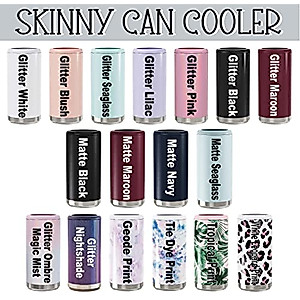 Maars® Personalized Slim Can Cooler Stainless Steel - Skinny Can Cooler Laser Engraved - Stainless Steel 12oz Sleeve, Double Wall Vacuum Insulated Drink Holder for Slim Beer & Hard Seltzer