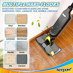 KEEPOW Reusable Vacmop Replacement Pads Compatible with Shark Vac Mop VM252 VM200 VC205 VM250 VM190 VM200P12, Vacuum Mop Pads Refills for Hardwood Floor with Upgraded Dirt Chamber, Blue, 2+1+1 Pack