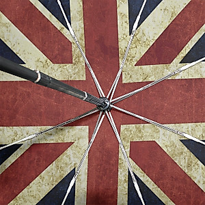 WOZO Vintage Union Jack British 3 Folds Auto Open Close Umbrella