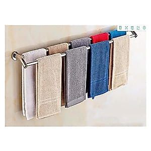 Towel Racks Simple Shelf, Double Rail Wall Mounted Towel Shelf Stainless Steel Bath Towel Holder Hand Towel Hanging Rail for Kitchen Or Bathroom-50Cm/70cm (Color : 40cm)