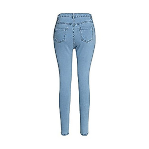Andongnywell Super High Waisted Stretchy Skinny Jeans Denim Pants (Sky Blue,X-Small)