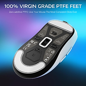 ATTACK SHARK X3 Wireless Gaming Mouse, 49g Ergonomic Computer Mouse, Triple Modes PAW3395 26K DPI Optical Sensor, 200h Battery Life, Programmable Buttons, Gaming Accessories for PC/Laptop/Mac (White)