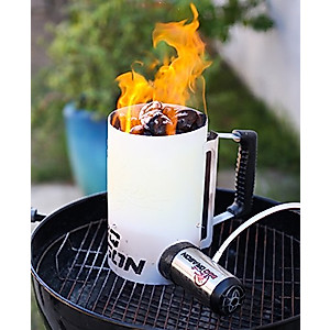 BBQ Dragon Charcoal Starter and Grill Lighter Fan Bundle Chimney of Insanity Charcoal Starter - The Fastest and Easiest Charcoal Chimney Starter for BBQ Grills