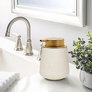 Foaming Soap Dispenser - 12 Oz Ceramic Soap Dispenser with Pump, Liquid Hand soap Dispenser for Bathroom & Kitchen, Refillable Lotion Dispenser