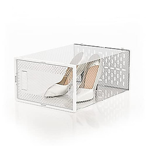 UPFOICXJ 12 Pack Clear Stackable Shoe Boxes, Shoe Storage Organizer for Closet, Keep Shoes Safe and Organized with Clear Shoe Boxes