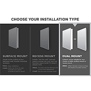 Zenna Home Surface or Recess Mount Framed Mirror Medicine Cabinet, 24.5” W x 30.5” H, Oil Rubbed Bronze