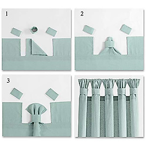 Lush Decor Burlap Knotted Tab-Top Window Curtain Panel Pair, 45"W x 84"L, Light Linen