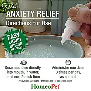 HomeoPet Feline Anxiety Relief, Stress and Anxiety Support for Cats, 15 Milliliters