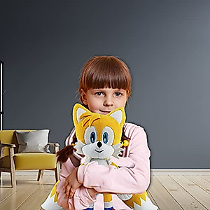 Adenzai Yellow Sonic Plush Action Figure Animal Hedgehog Super Sonic Ray Flying Squirrel Movie Plush Gift Plush for Kids Boys & Girls Sonic The Hedgehog Toy Tails Plush, Knuckles Plush 12 Inches