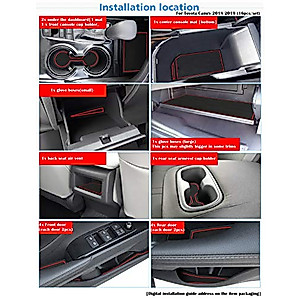 Auovo Anti Dust Mats for Toyota Camry Accessories 2018 2019 2020 2021 2022 2023 Custom Fit Door Pocket Liners Cup Holder Pads Console Mats(16pcs/Set) (red)