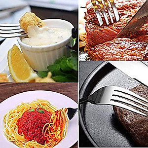 Bekith 40-Piece Silverware Flatware Set for 8, Stainless Steel Silverware Flatware Cutlery Set, Include Knife/Fork/Spoon, Mirror Finished, Dishwasher Safe