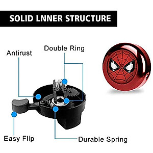 KSdeal Bike Bell for Kids Boys Toddlers,Aluminum Bicycle Bell Children's Bike Accessory,Loud Crisp Clear Sound for Bike(Right Hand)