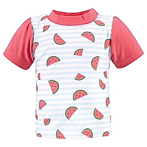 Hudson Baby Unisex Swim Rashguard Set, Watermelon, 3-6 Months
