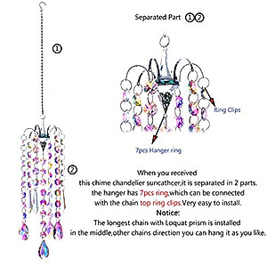 H&D HYALINE & DORA Chandelier Wind Chimes AB Coating Crystal Prisms Hanging Suncatcher Pendant Home Decor Gifts