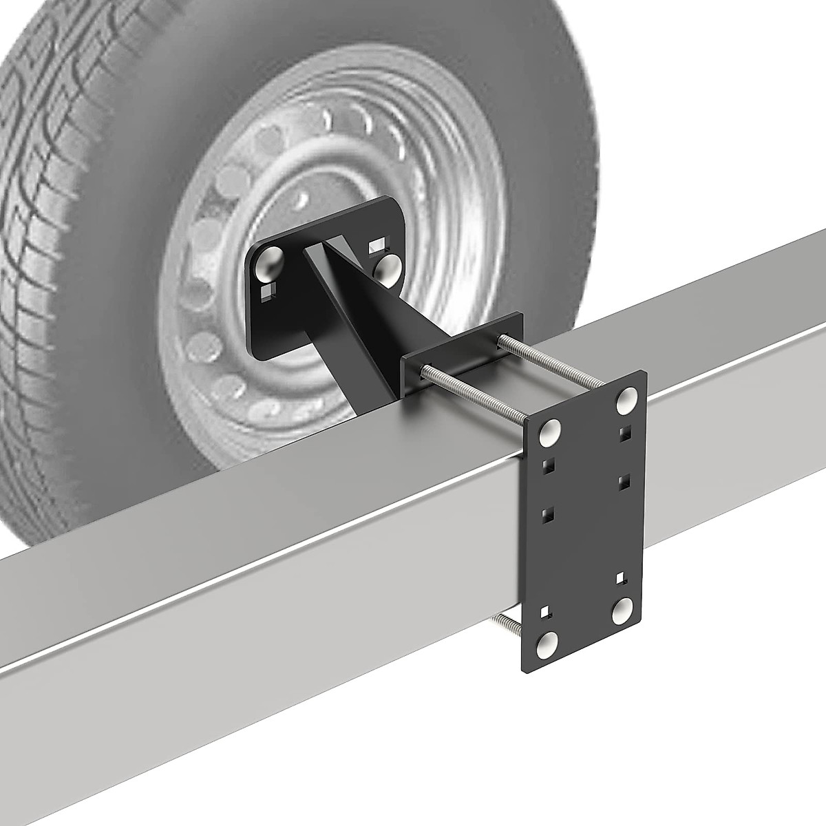 Spare Tire Carrier,Spare Tire Mount for Trailer,Heavy Duty Holds up to 160 Lbs,Fits 4 & 5 & 6 Lugs Trailer Wheels on 4", 4.5'', 4.75'', 5'' and 5.5'' Bolt Patterns