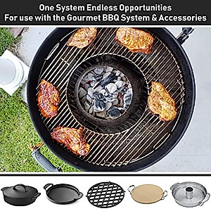 X Home Grill Grate for 22 Inch Weber Charcoal Grill, Upgraded 8835 Gourmet BBQ System Hinged Cooking Grate, 21.5 x 21.5 Inch