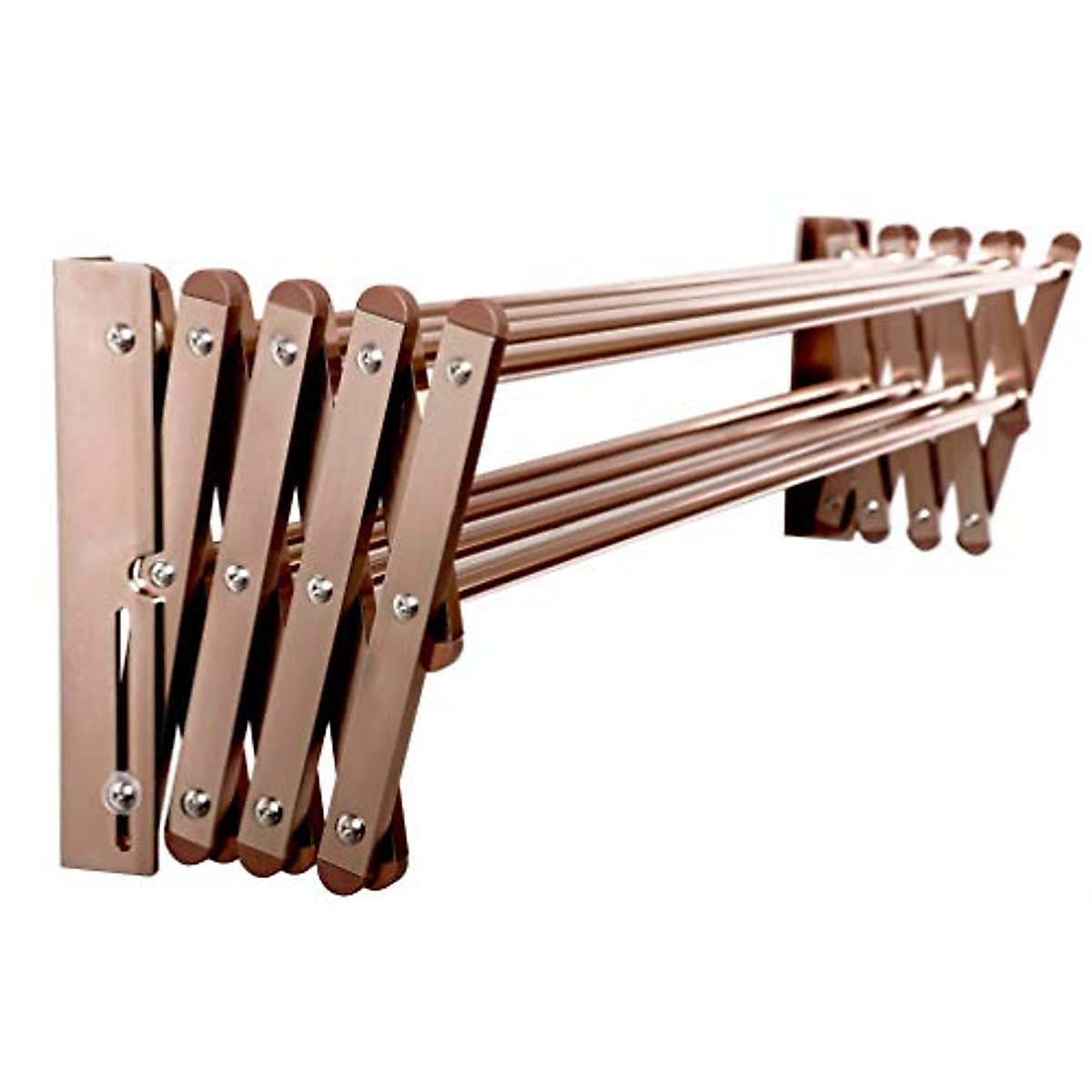 AERO W Racks Aluminum Wall Mounted Collapsible Laundry Clothes Drying Rack (60lb Capacity, 22.5 Linear FT, Aluminum Bronce)