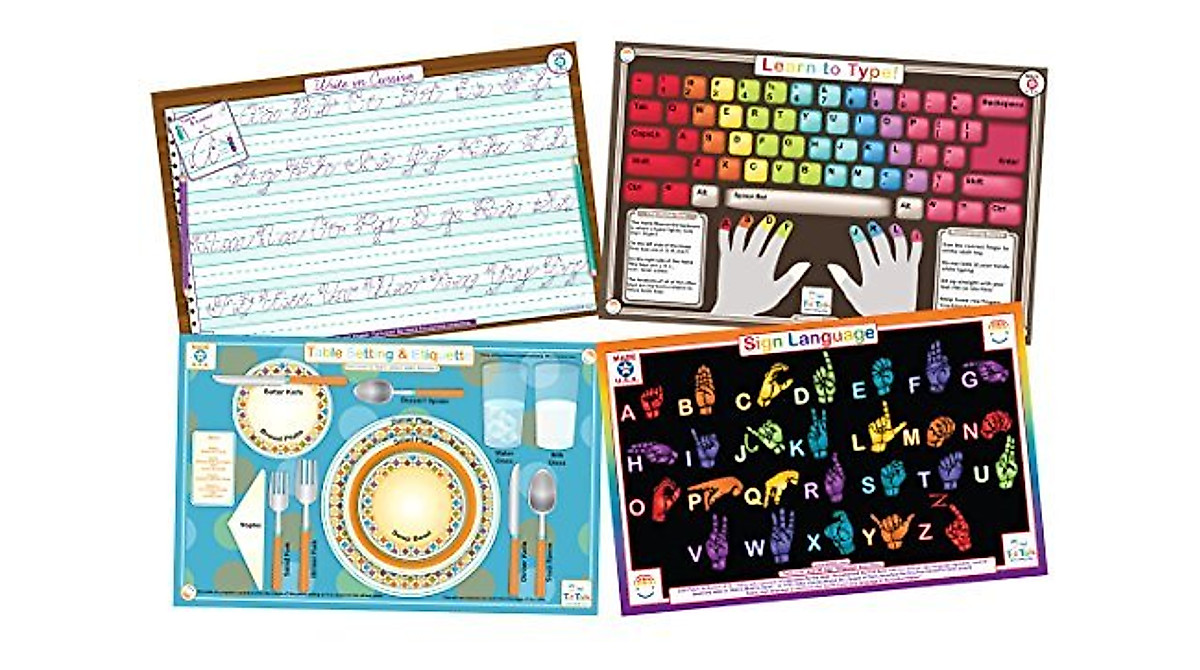 Tot Talk Educational Kids Placemats - Fun Learning Tools