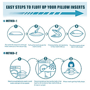 Siluvia 18"x18" Pillow Inserts Set of 2 Decorative 18" Pillow Inserts with 100% Cotton Cover Square Interior Sofa Throw Pillow Inserts Decorative White Pillow Insert Pair Couch Pillow