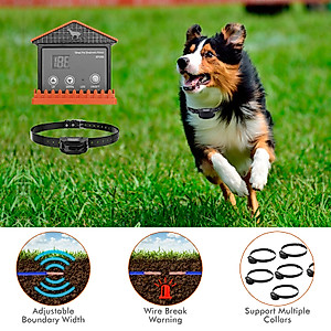 COVONO Wired Electric Dog Fence, Underground/Aboveground Pet Containment System (650Ft Wire, Waterproof & Rechargeable Collar, Shock/Tone Correction, Support 1 Dog)