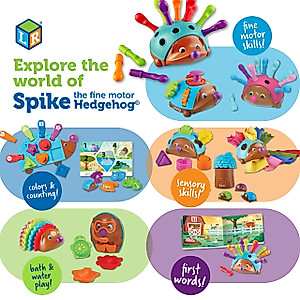 Learning Resources Spike the Fine Motor Hedgehog Puzzle Playmate - 11 Pieces,Ages 18+ months Fine Motor Game, Color and Shape Recognition Toddler Montessori Toys