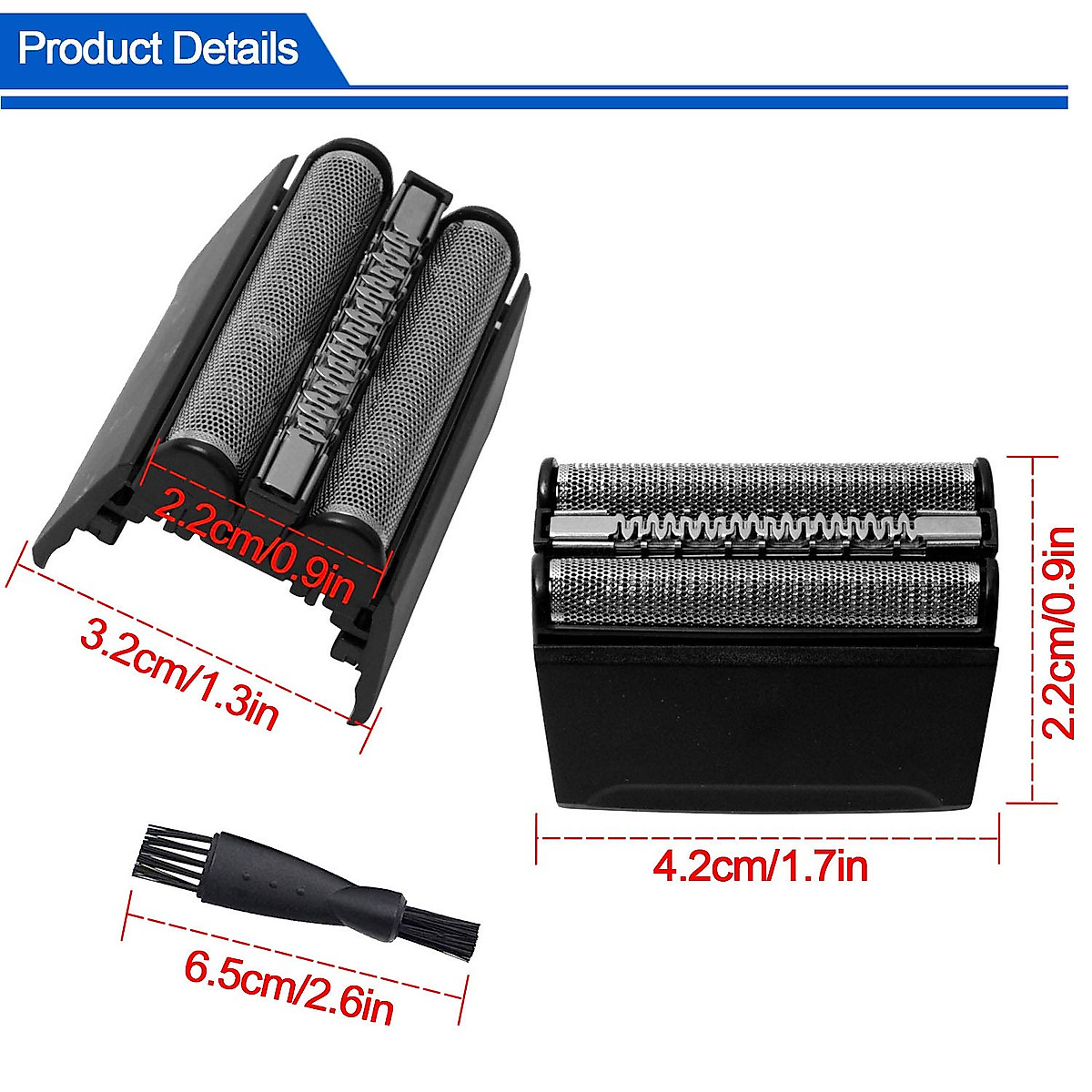 70B Shaver Replacement Foil & Cutter For Compatible with Braun Series 7 Replacement Foil Compatible with 70S 70B Cassette,with Free Clean Brush