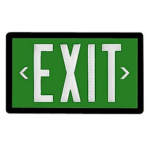 Carpenter Lighting Green Self-Luminous Tritium Exit Sign with 10-Year Life - Black Frame