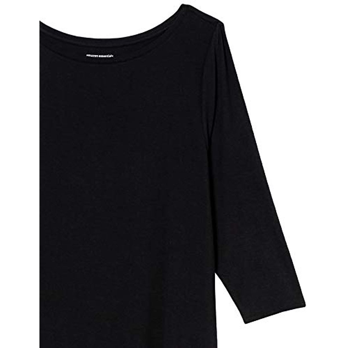 Amazon Essentials Women's 3/4 Sleeve Boat-Neck Dress (Available in Plus Size), Black, 1X