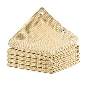 ABOSUN Outdoor Sun Shade Cloth, 6’ x 20’, Pergola, Deck, and Backyard Patio Sunshade with UV Protection, Heat Resistant HDPE Material, Reinforced Grommets (6x20 FT,Wheat)