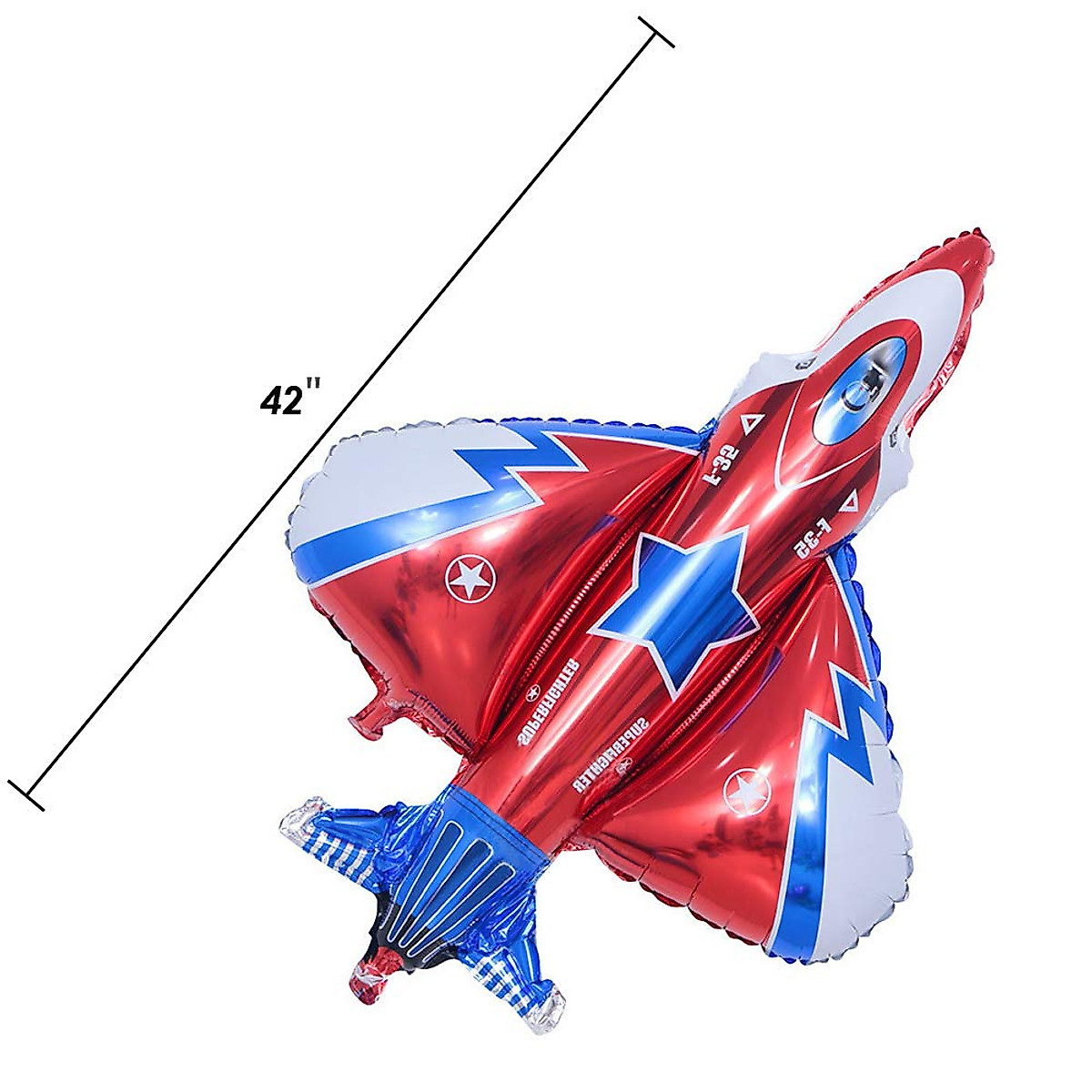 TUEPULL 42" Fighter Jet Airplane Ballons Cartoon Flying Party Birthday Foil Ballon Decor Aircraft Kids Toy