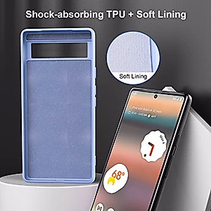Foluu Silicone Case for Google Pixel 6A, Pixel 6A Liquid Gel Rubber Bumper Case with Soft Microfiber Lining Cushion Slim Hard Shell Shockproof Protective Cover for Google Pixel 6A 2022 (Purple)