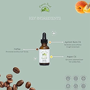 Transform Your Beard Organically Today With Our Luxury Vegan Cold Brew Beard Oil For Full and Soft Facial Hair | Promotes Facial Hair Growth | By Organic Touch Beauty | Includes Actual Coffee Beans Smells Great | Apricot Kernel Oil, Argan Oil, Coffee And