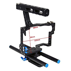 Professional DSLR Rig Camera Cage/Follow Focus/Matte Box Bundle for Sony A6000 A6300 A7 A7S A7SII A7R A7RII, Panasonic DMC-GH4 GH4 GH3, Canon M3 M5 M6, Nikon L340 etc