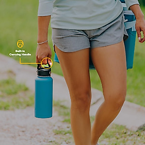 RTIC 40oz Vacuum Insulated Water Bottle, Metal, Stainless Steel, BPA Free, Reusable, Sweat-Proof Flask for Hot and Cold Drinks, Travel, Sports, Camping, Black